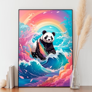 Panda Ocean Poster | Animal Art Print | Panda Print | Panda Nursery ...
