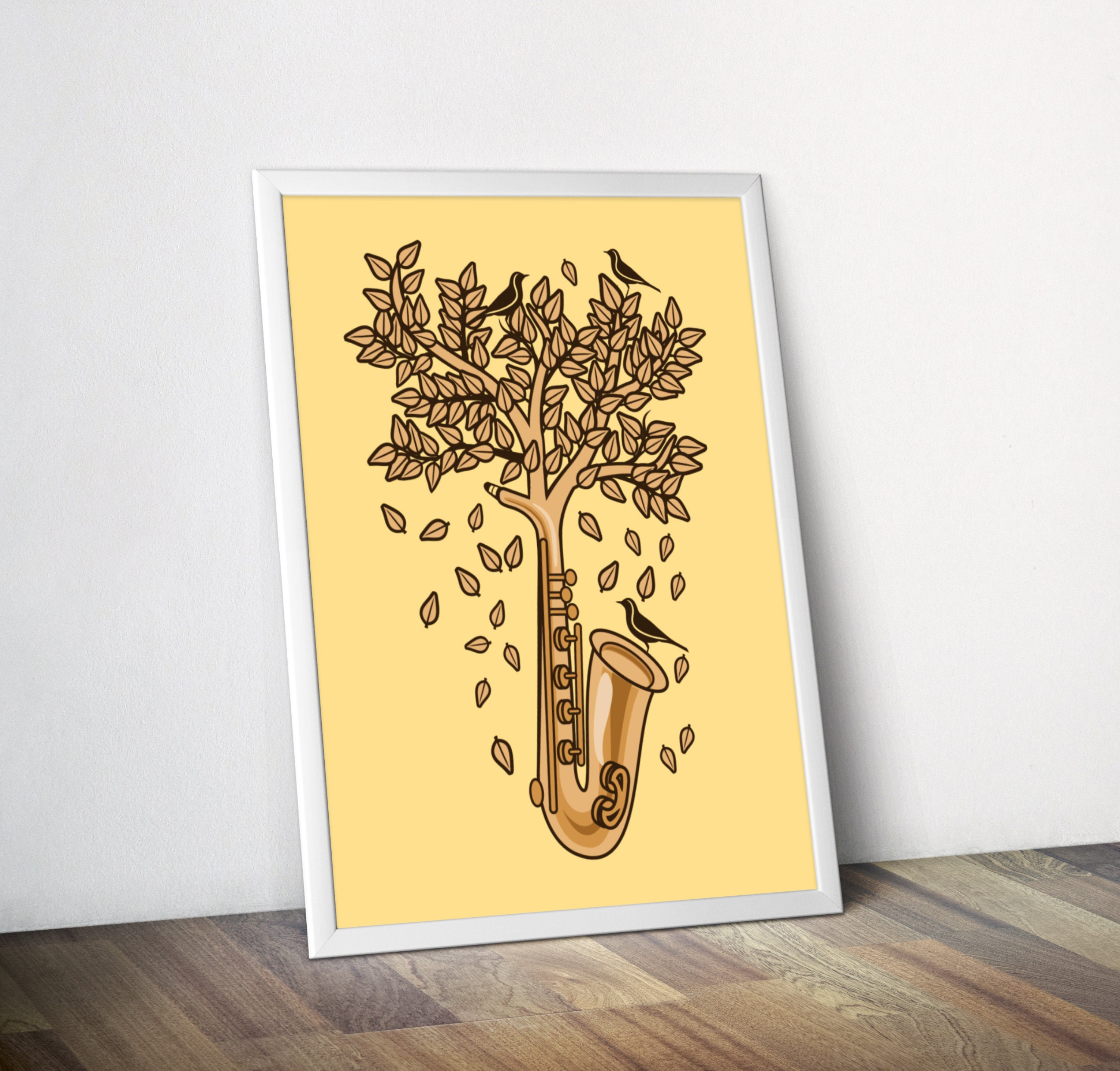 Saxophone Tree Poster | Etsy