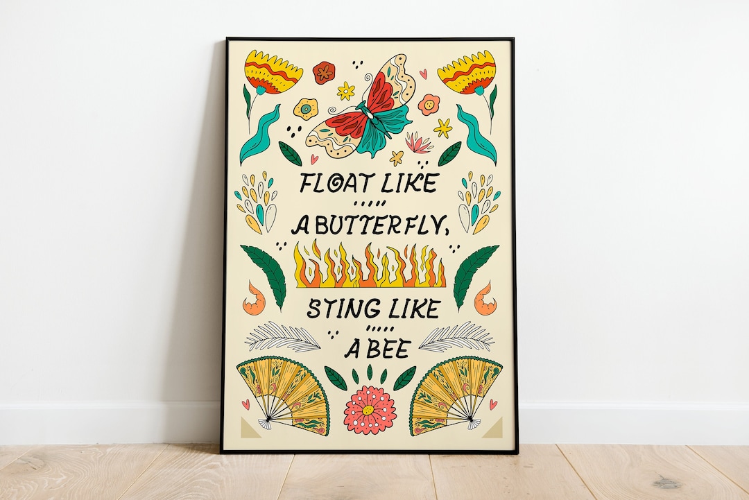 Float Like A Butterfly Sting Like A Bee Poster - Etsy UK
