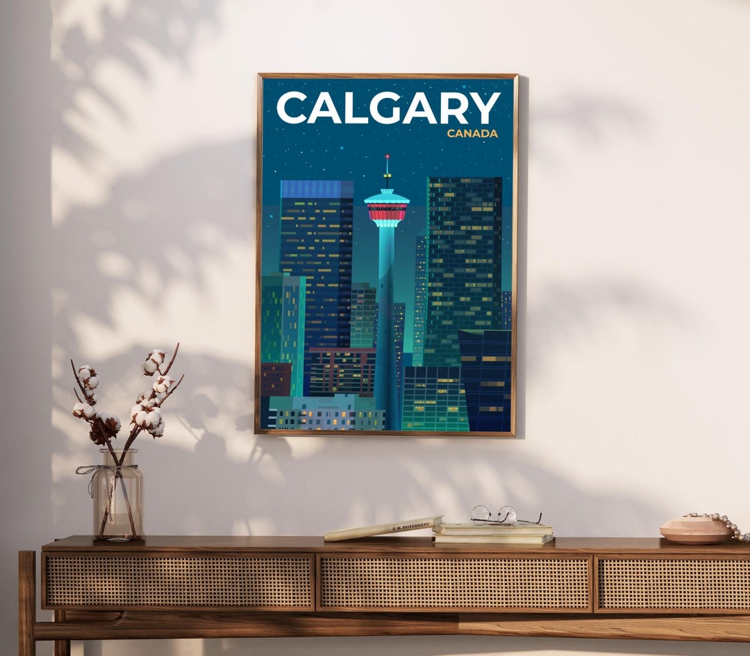 Calgary Travel Poster | Calgary Vintage Print | Calgary Travel Prints ...