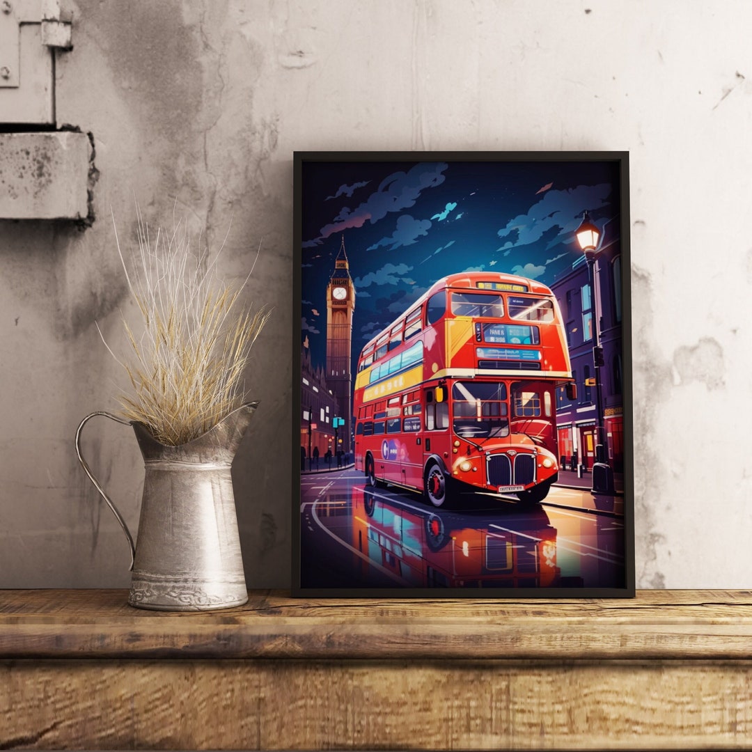 London Bus Poster Iconic British Routemaster Red Bus - Etsy