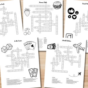 100 Crosswords Bundle | Printable Pages | Puzzles for Adults and Kids ...