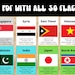 All 50 Asia Country Flags Flash Cards Instant Download - Etsy