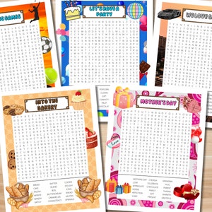 Word Search Bundle | 25 Printable Pages | Puzzles for Kids and Adults ...