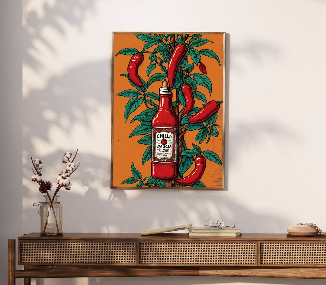 Hot Sauce & Chilli Poster | Wall Art | Mexico Kitchen Spice - Etsy UK