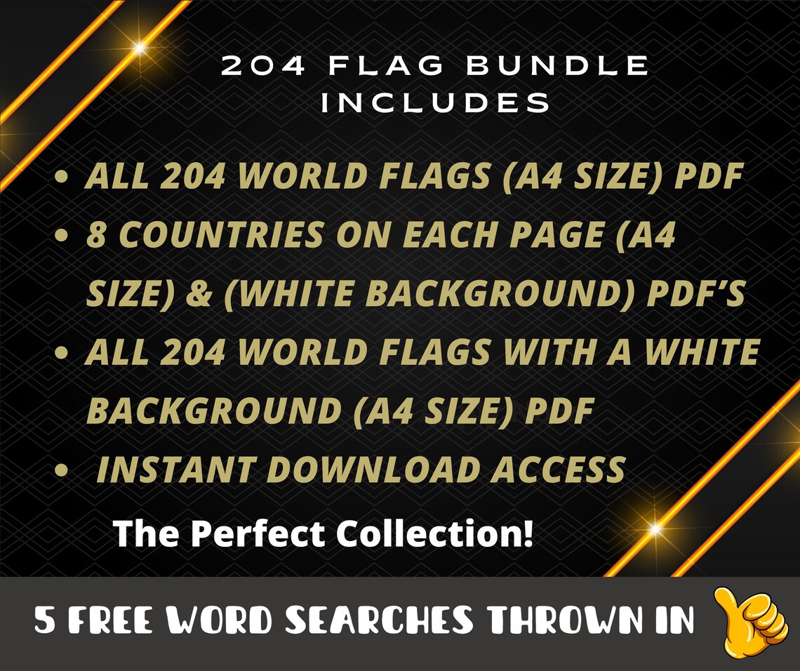 All 204 Country Flags Flash Cards | Instant Download | World Flags ...