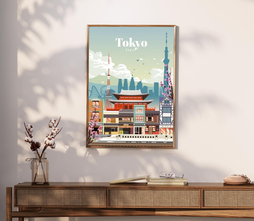 Tokyo Travel Poster | Tokyo Vintage Print | Japan Travel Prints | Tokyo ...