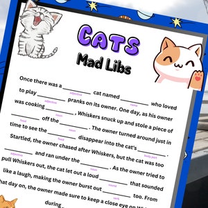 Cats Mad Libs Game - Digital Download - Etsy