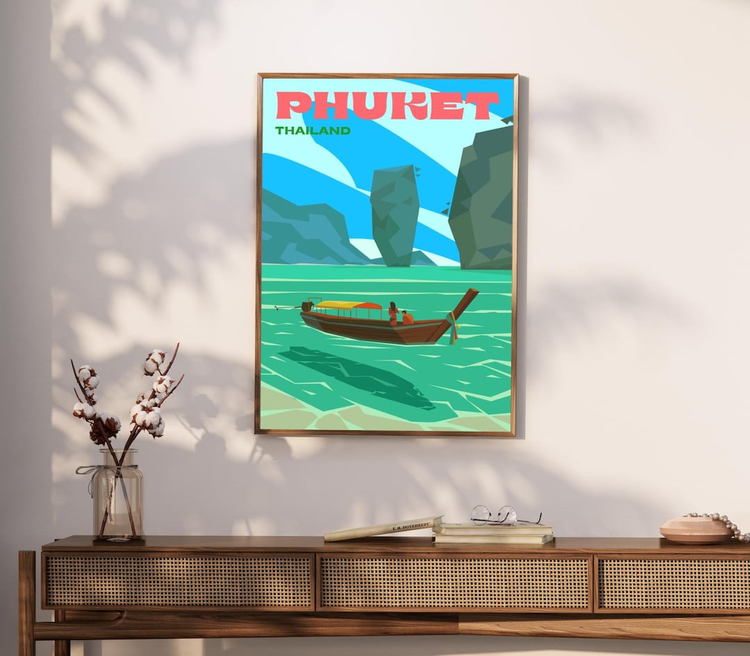 Phuket Travel Poster | Phuket Vintage Print | Phuket Travel Prints ...