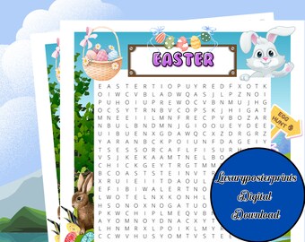 Easter Spring Word Search, Kids Printable Puzzle, Instant Download PDF ...