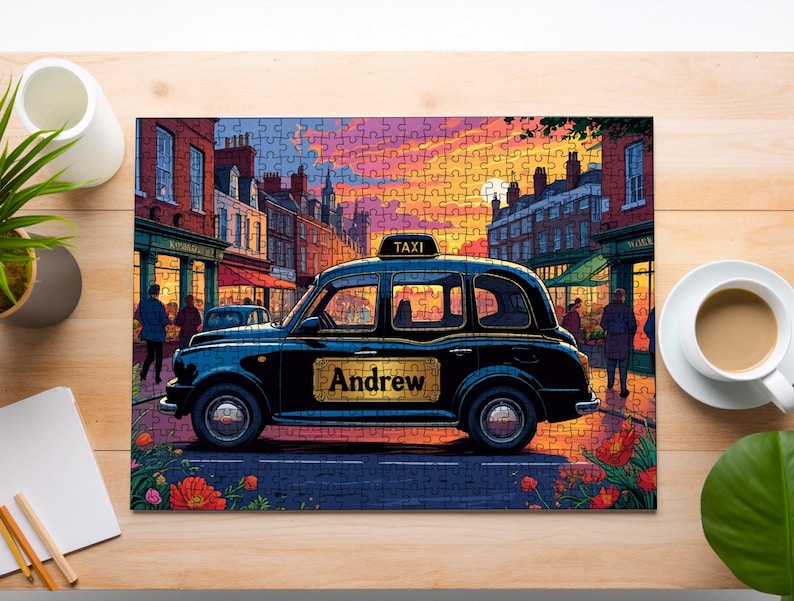 Personalized London Taxi Black Cab Jigsaw Puzzle | Premium 1000, 500 ...