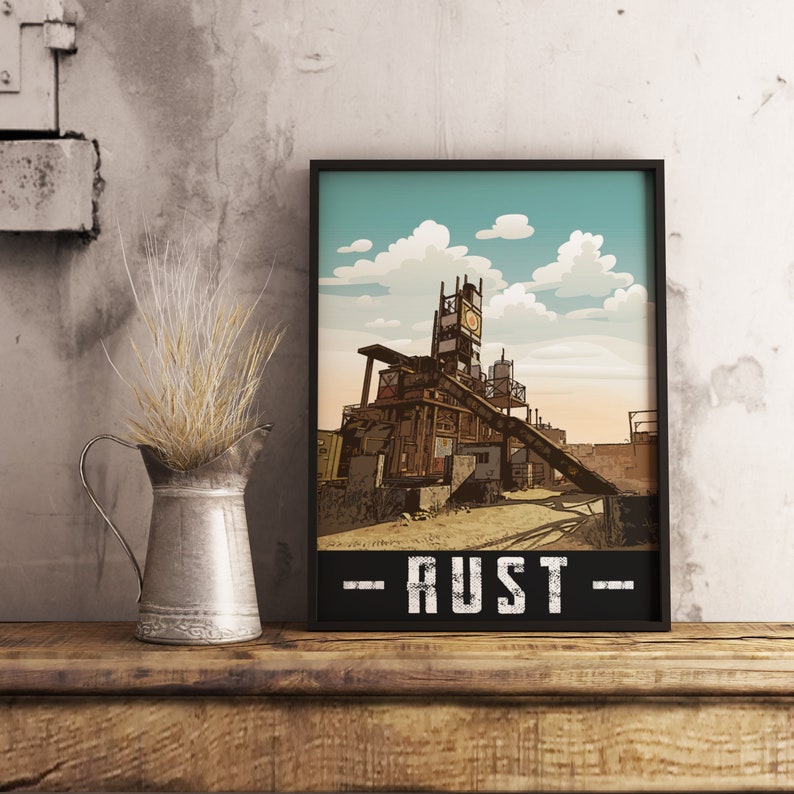 Rust Map Poster - Etsy UK