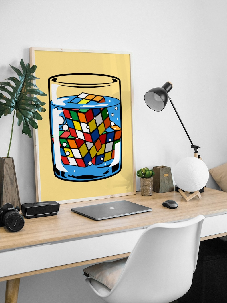 Rubiks Cube Poster - Etsy UK