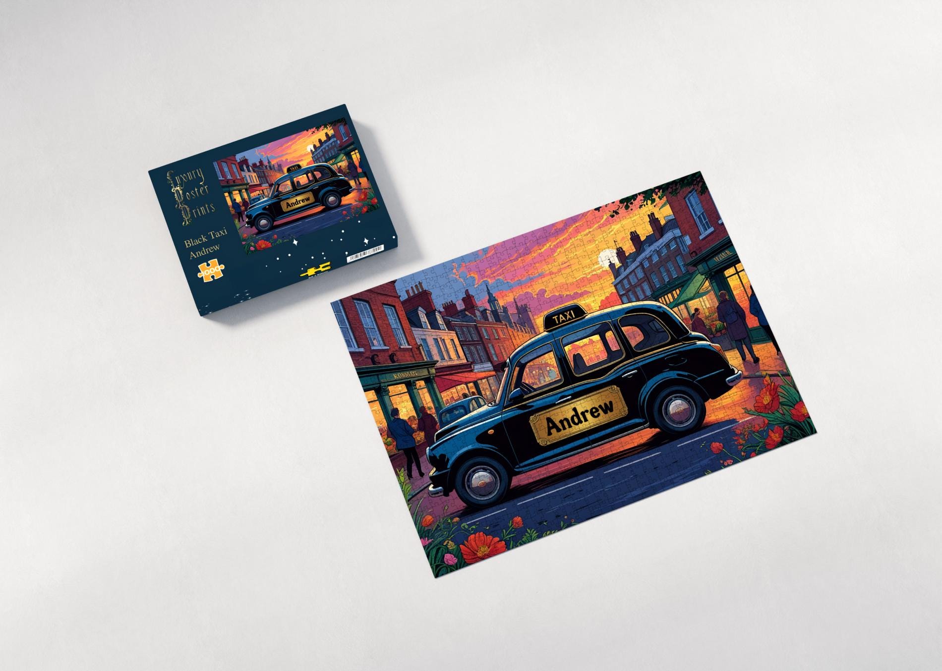 Personalized London Taxi Black Cab Jigsaw Puzzle | Premium 1000, 500 ...