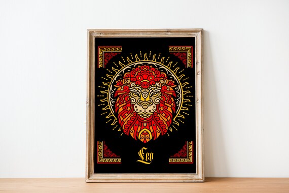 Leo Zodiac Sign Poster | Etsy