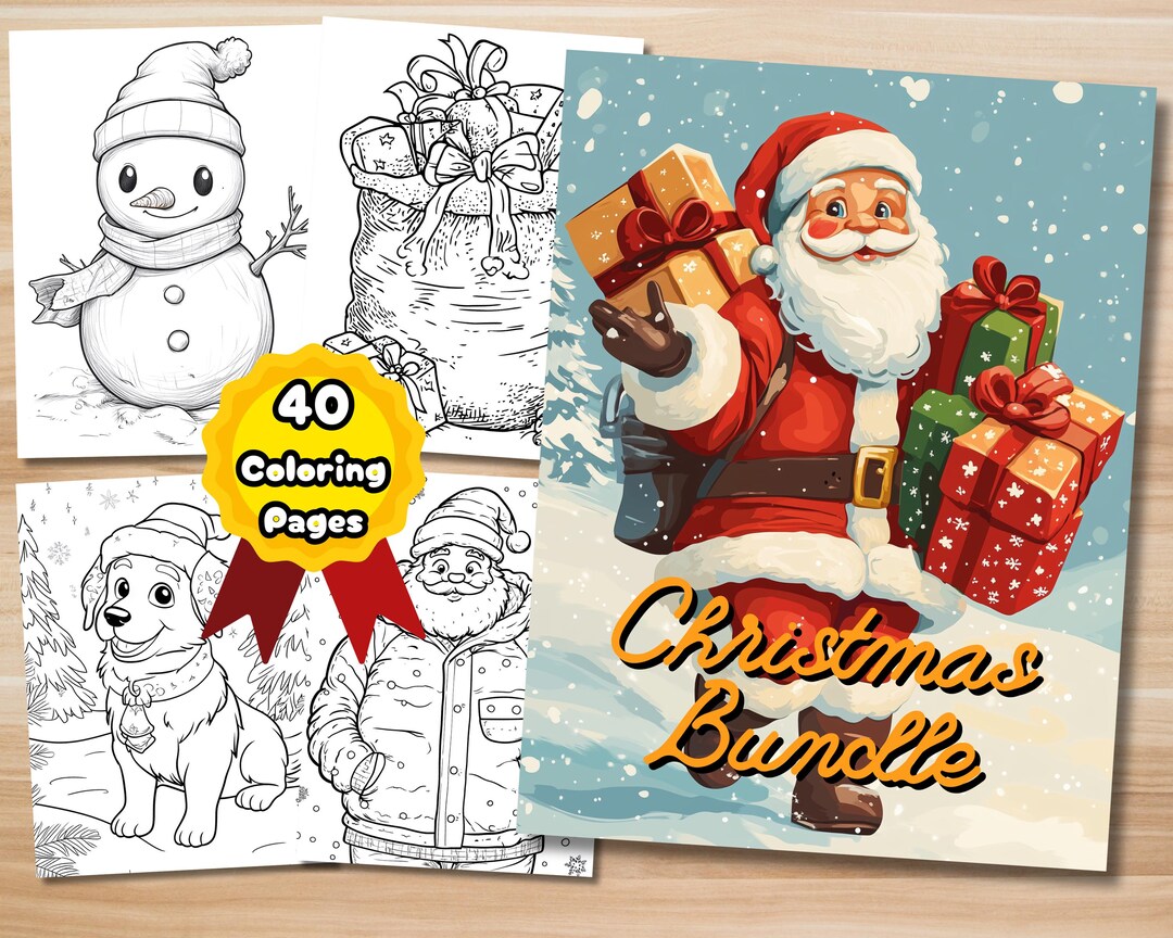 40 Christmas Big Bundle Coloring Book | Christmas Coloring Book for ...