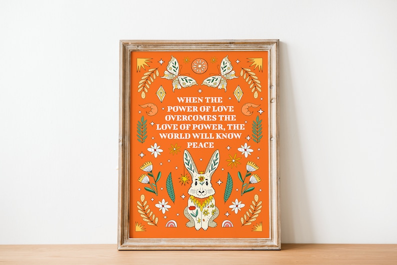 The Power of Love Poster | Quote Wall Art Trendy | Typography Wall Art ...