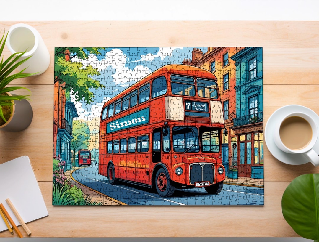 Personalized London Bus Jigsaw Puzzle | Premium 1000, 500, 100 or 48 ...