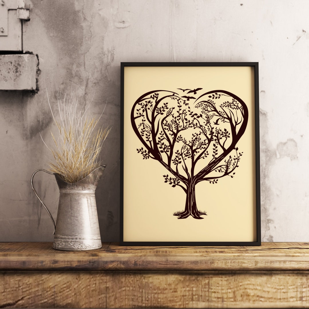 Heart Tree Poster - Etsy