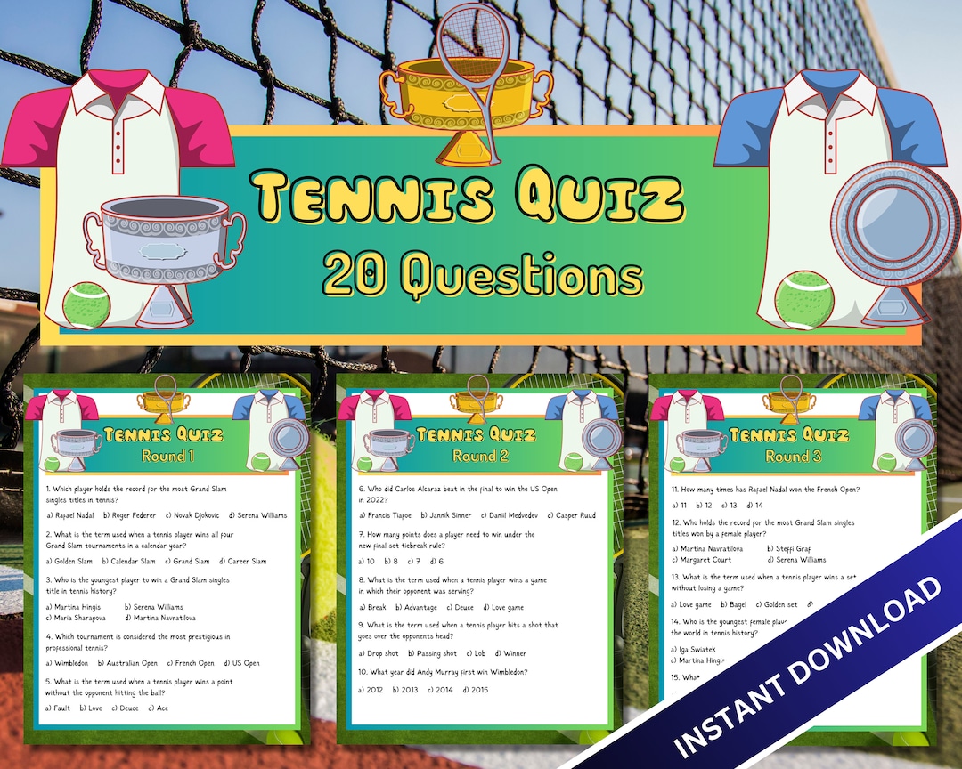 Tennis Quiz | Tennis Trivia | Tennis Tournament Game | Tennis ...