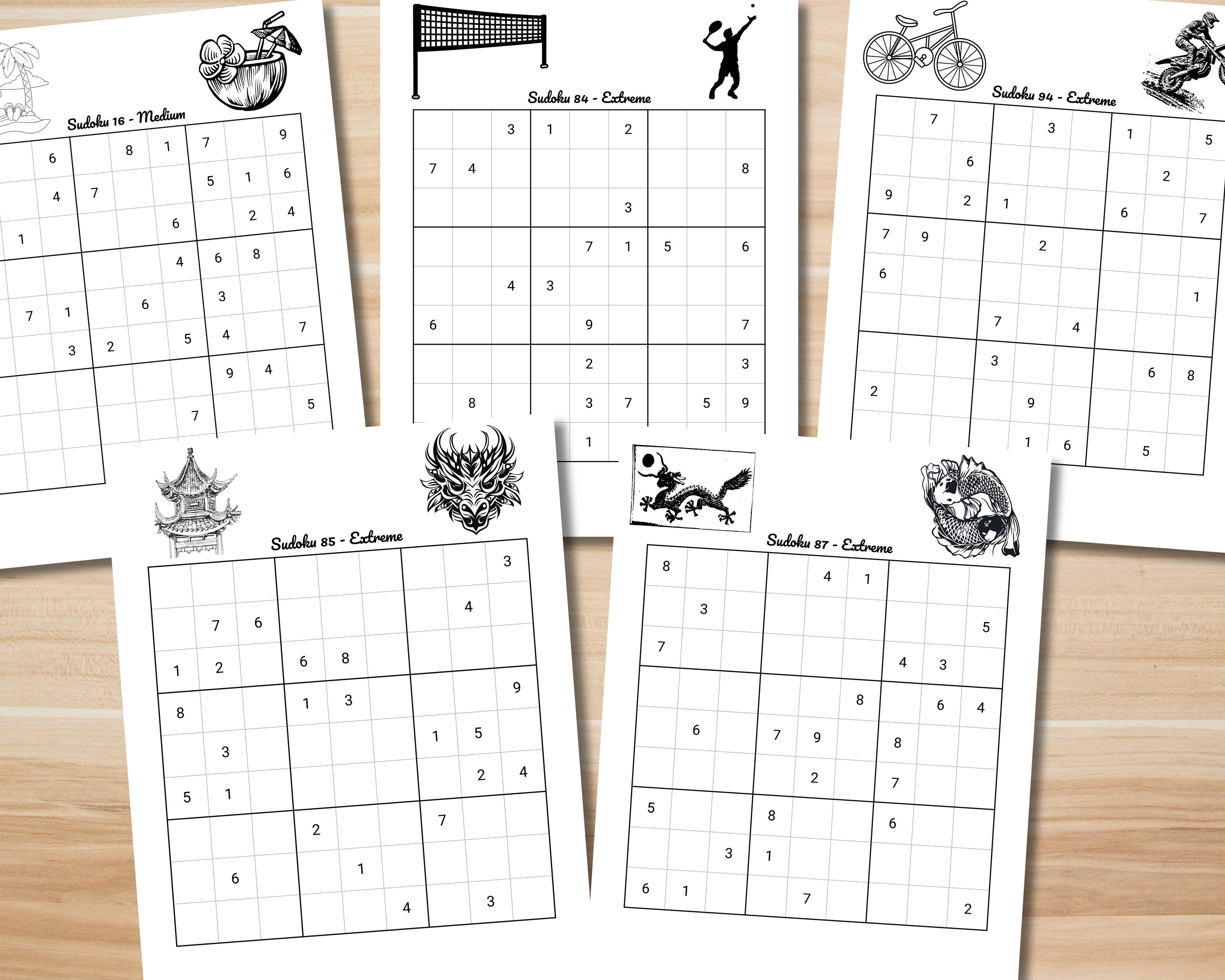 100 Sudoku Bundle | Printable Pages | Puzzles for Adults and Kids ...