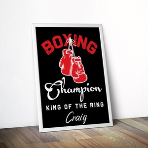 Personalised Boxing Champion Poster | Boxing Gift Idea | Boxing ...