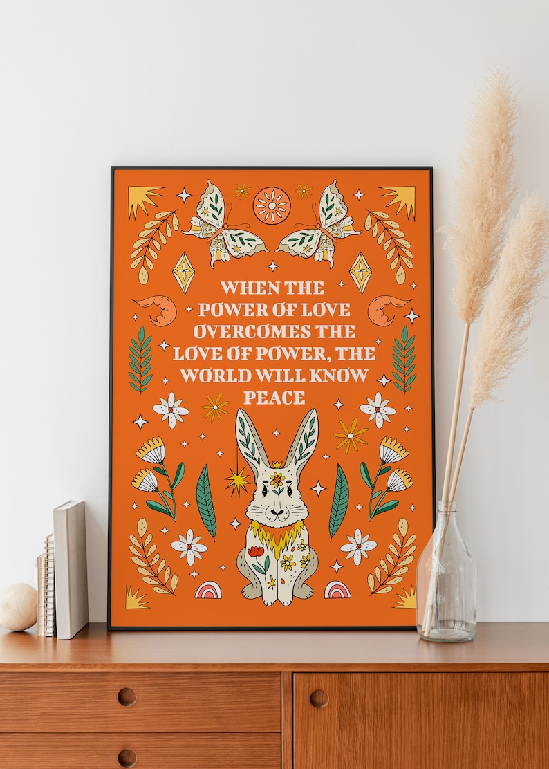 The Power of Love Poster Quote Wall Art Trendy Typography - Etsy