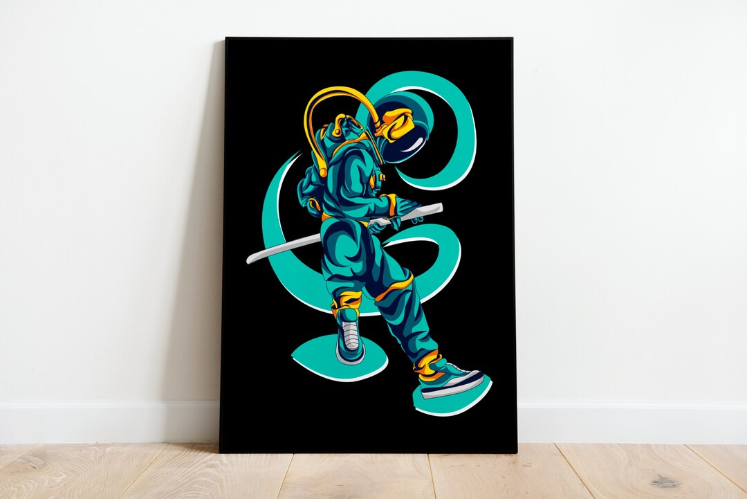 Astronaut Samurai Poster - Etsy