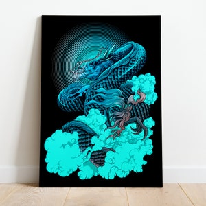 Blue Dragon Poster - Etsy