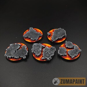 Lava Base Set, Terrain, 25mm 28mm 32mm 40mm 50mm 60mm 80mm Painted ...
