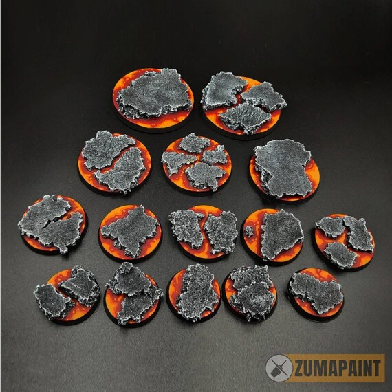 Lava Base Set Terrain 25mm 28mm 32mm 40mm 50mm 60mm 80mm - Etsy
