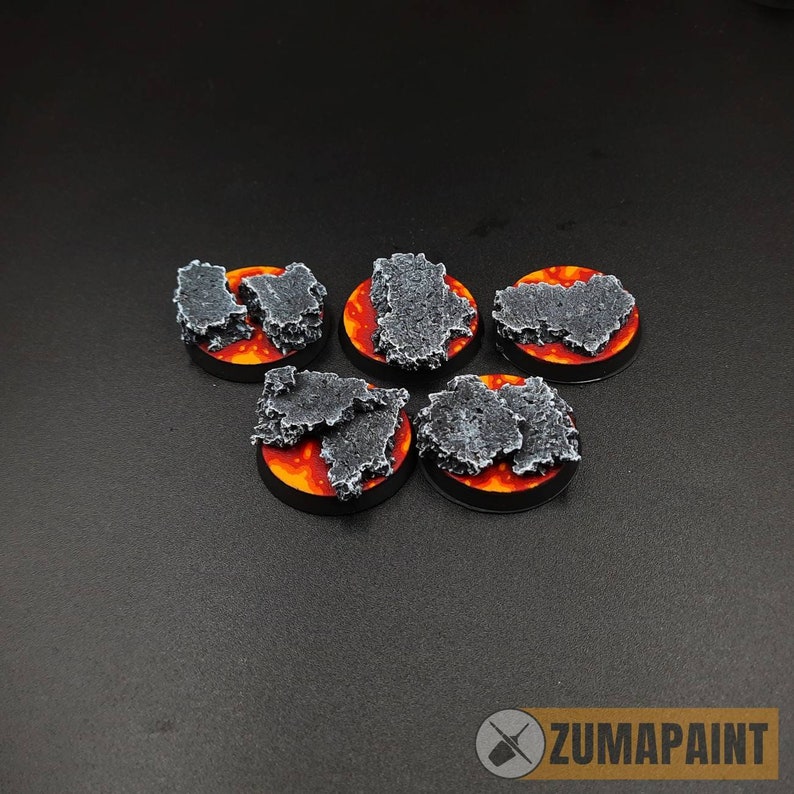 Lava Base Set Terrain 25mm 28mm 32mm 40mm 50mm 60mm 80mm - Etsy