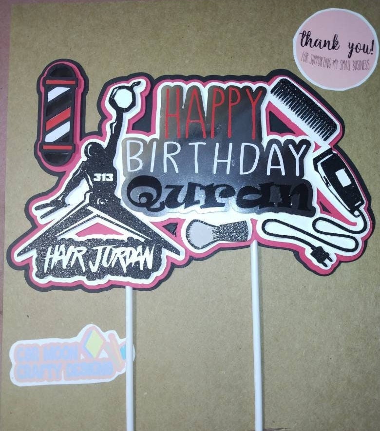 Barber Cake Topper, Barbershop Cake Topper, Hair Salon Cake Topper ...