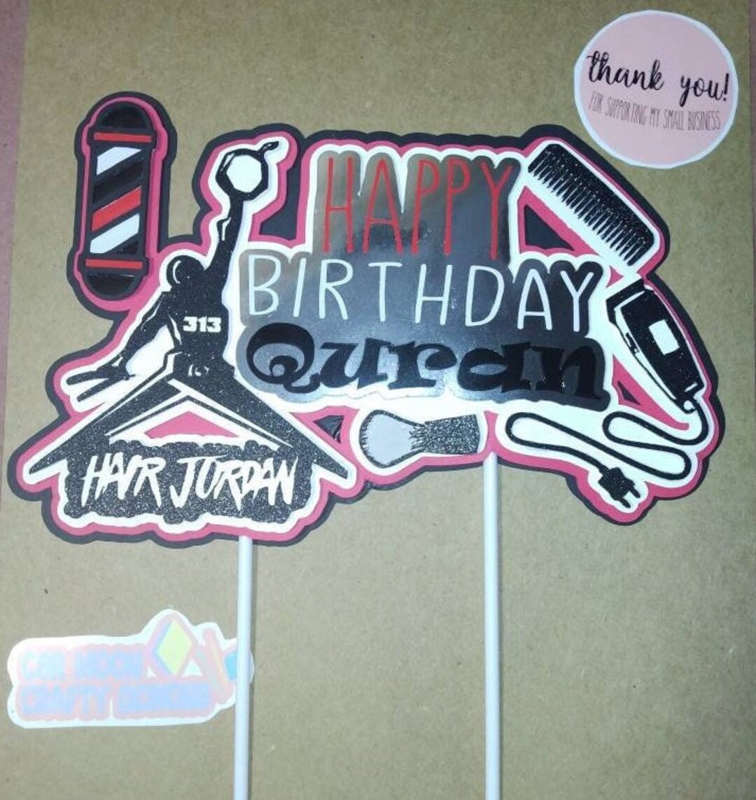 Barber Cake Topper, Barbershop Cake Topper, Hair Salon Cake Topper ...