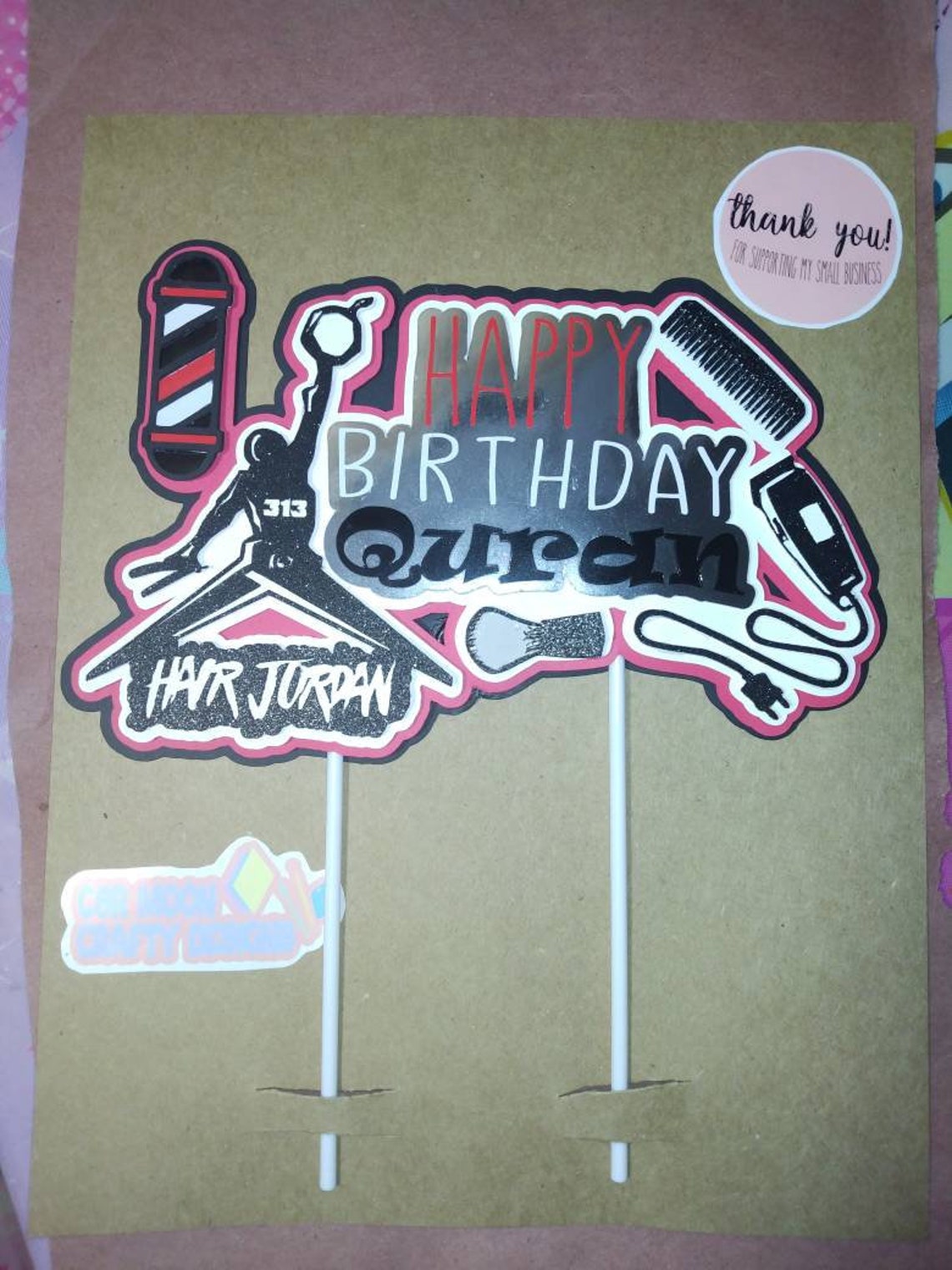 Barber Cake Topper Barbershop Cake Topper Hair Salon Cake | Etsy