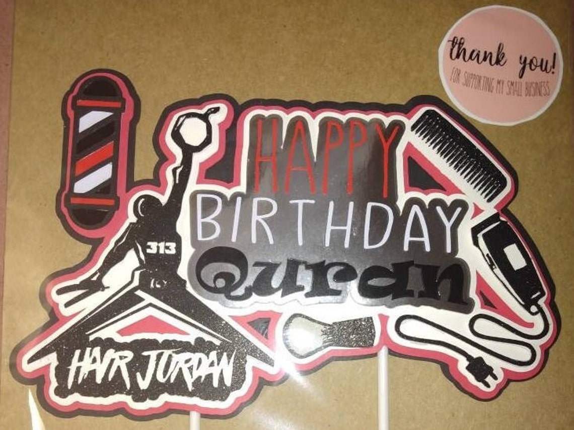 Barber Cake Topper, Barbershop Cake Topper, Hair Salon Cake Topper ...