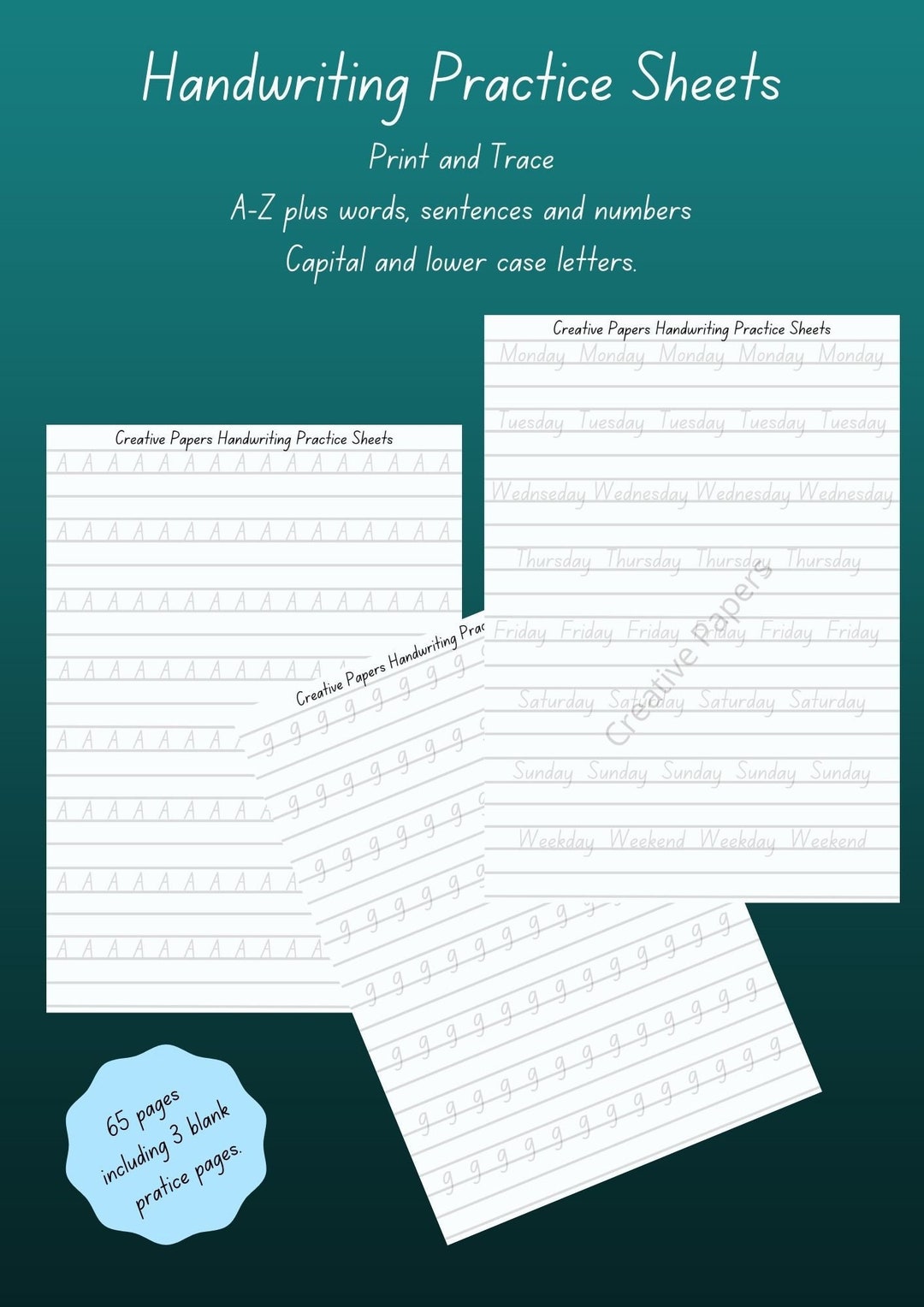 Neat and Complete Handwriting Practice Sheets. Printable Handwriting ...