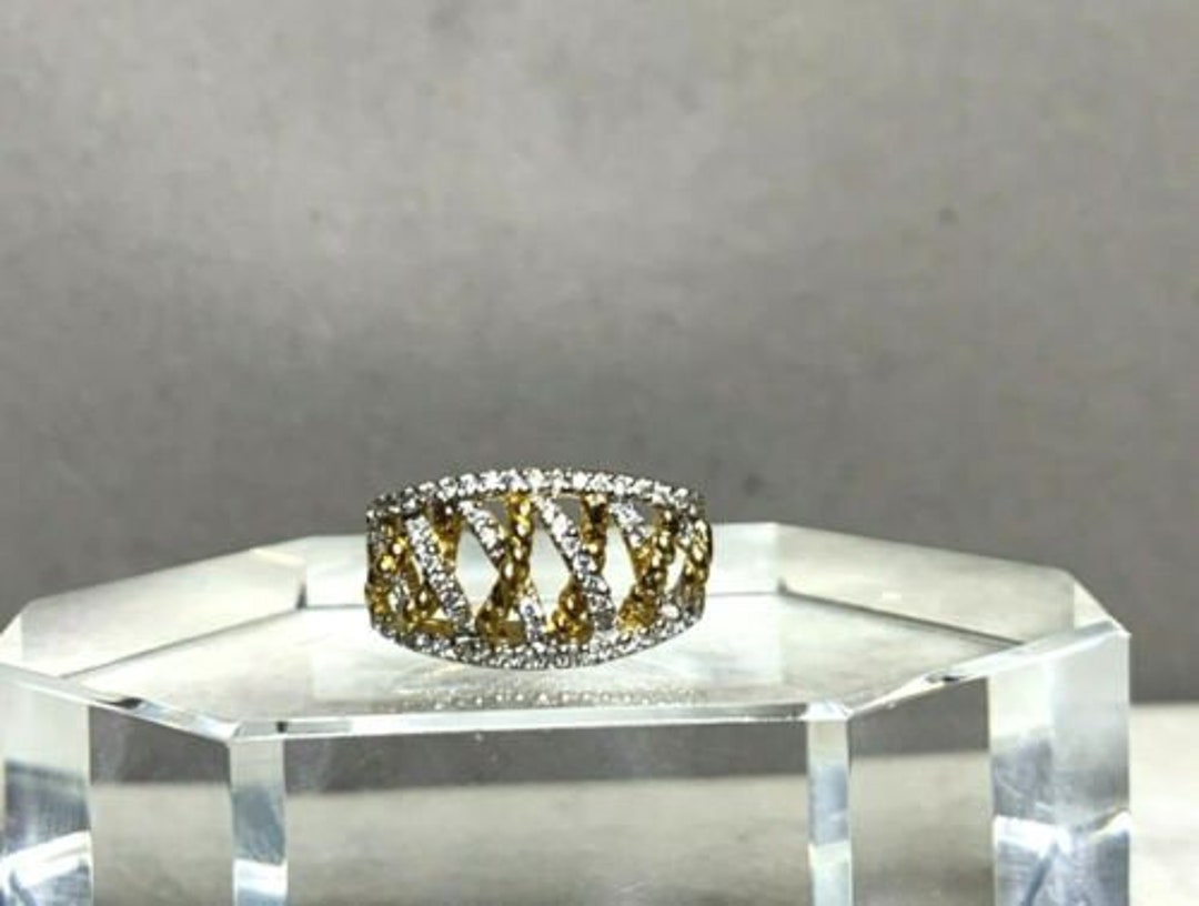 Vintage 18k Yellow and White Gold Diamond Floater Pendant .30cts T.D.W ...