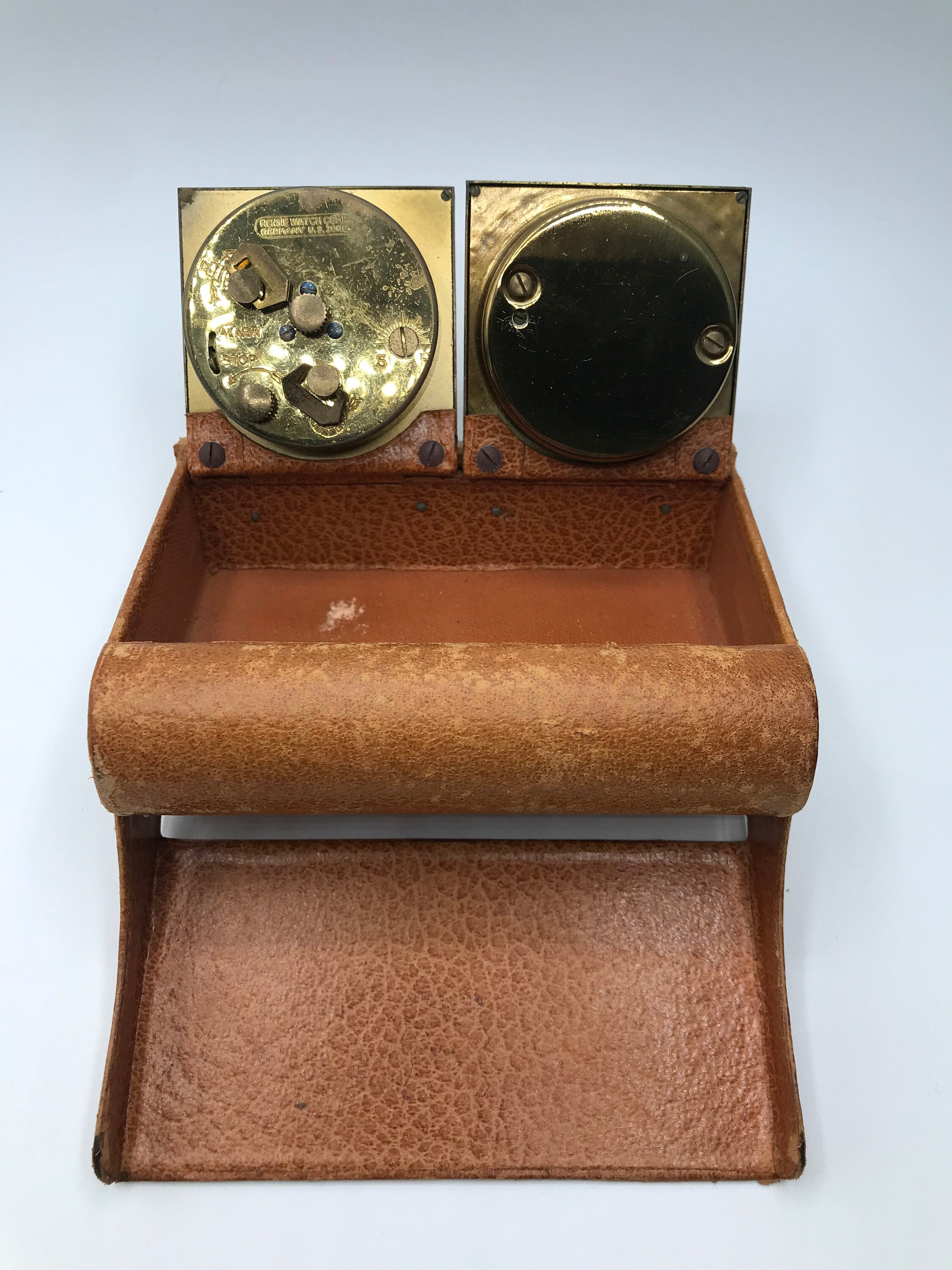 Vintage Rensie Travel Alarm Clock and Barometer in Leather - Etsy