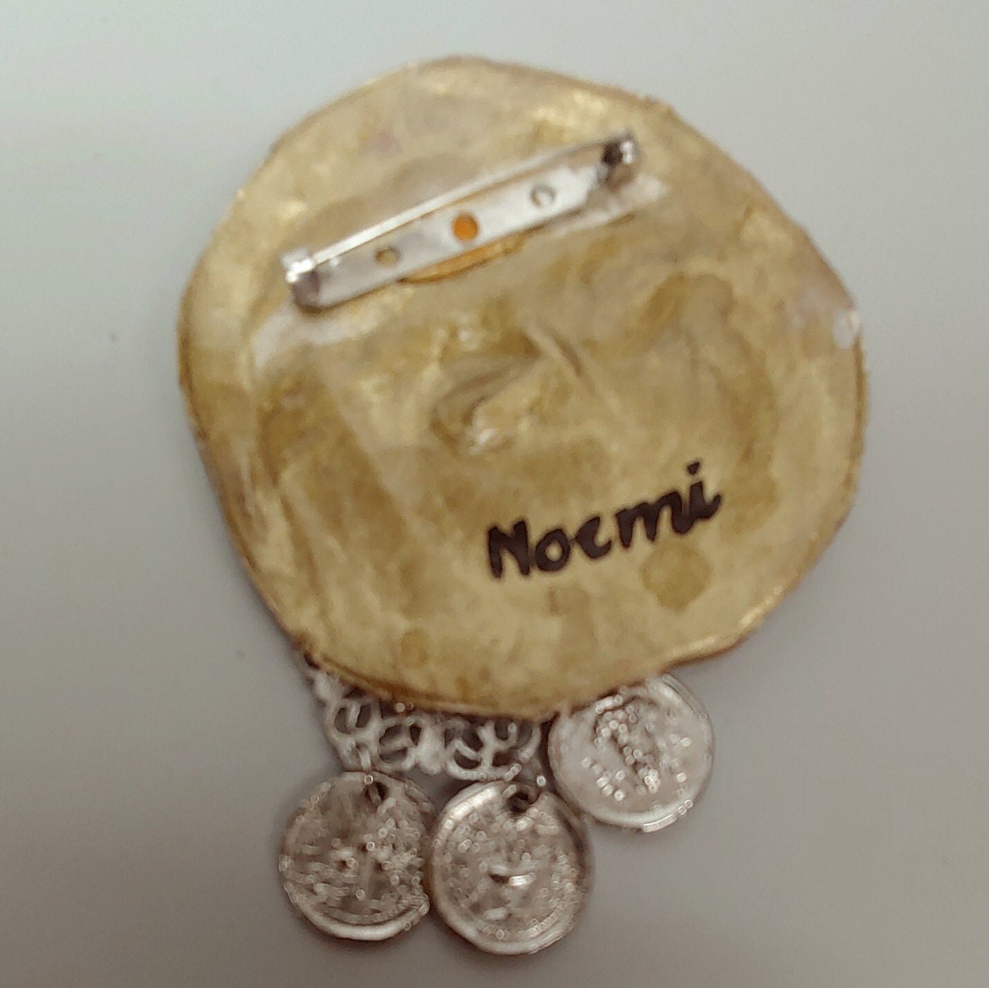 Vintage Signed NOEMI Sarel Homemade Amethyst Eye Face Brooch - Etsy