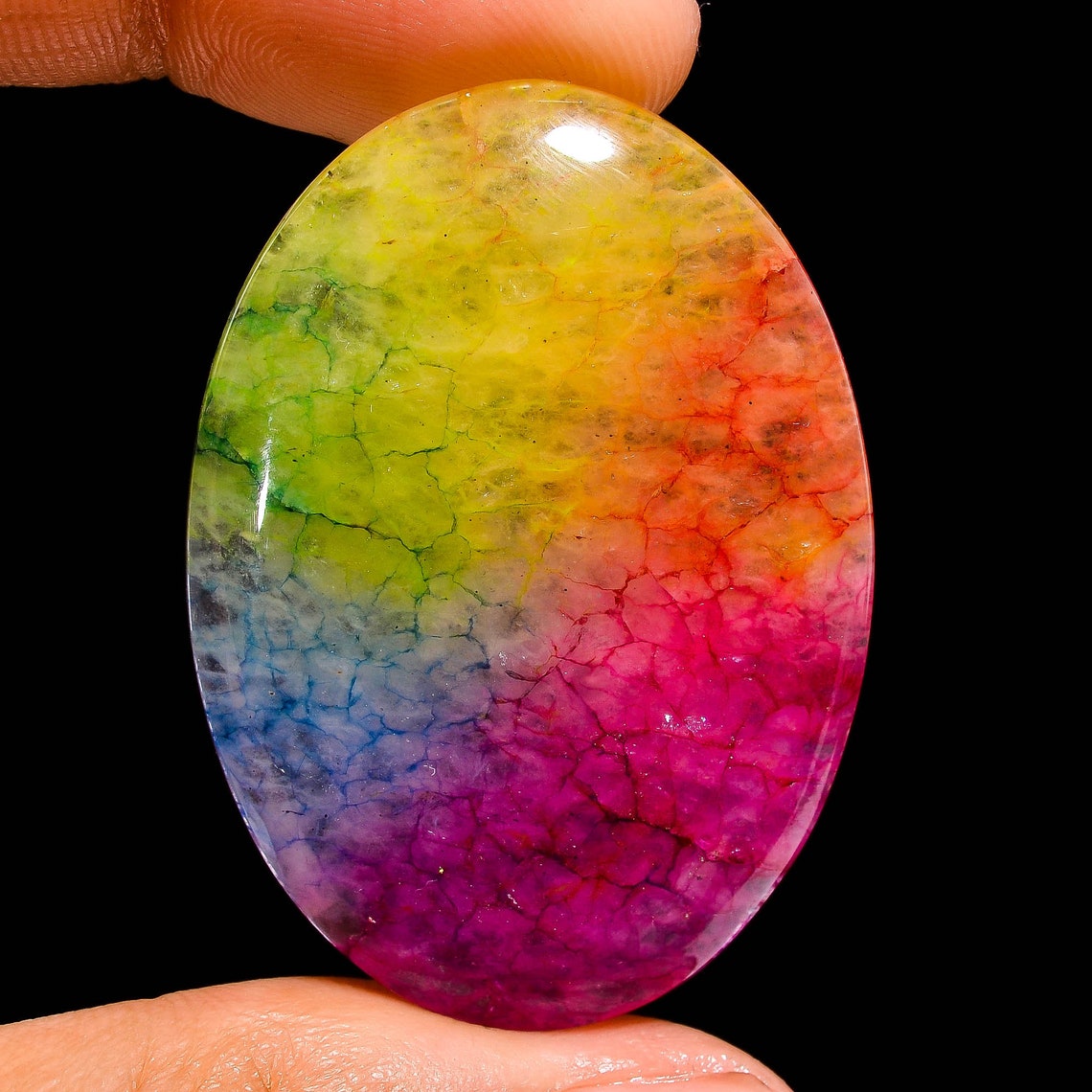 Rainbow Solar Quartz Oval Shape Cabochon Loose Gemstone for | Etsy
