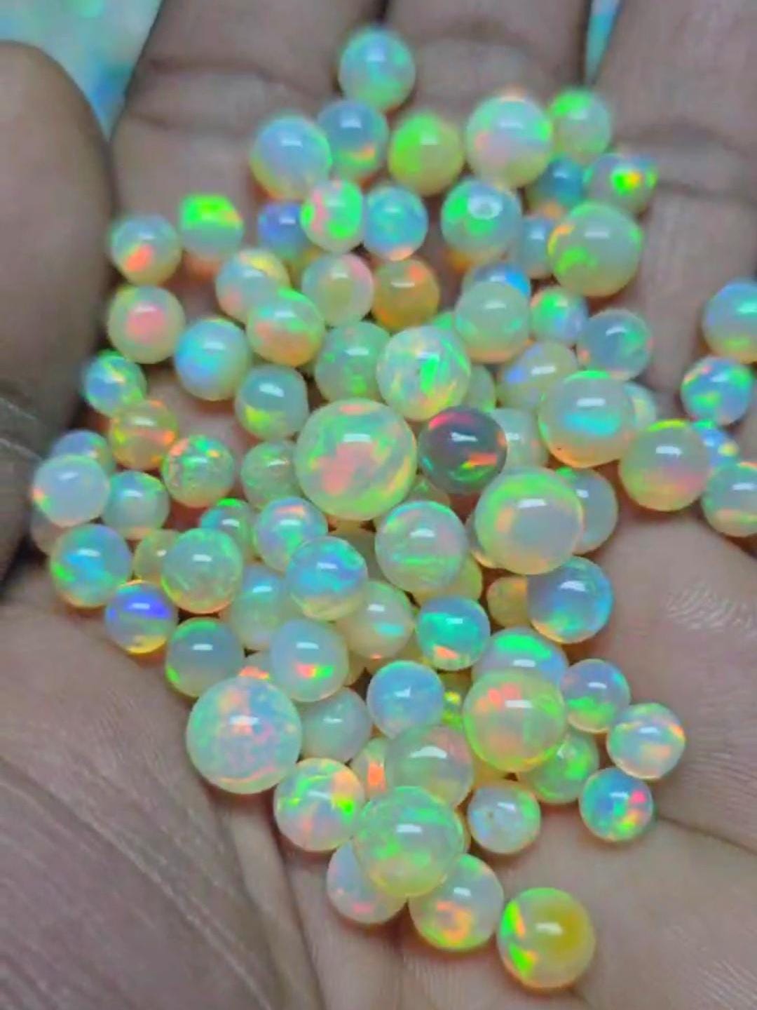 RARE Ethiopian Opal Balls, Fire Opal Balls, Gemstone Balls, Rondelle ...
