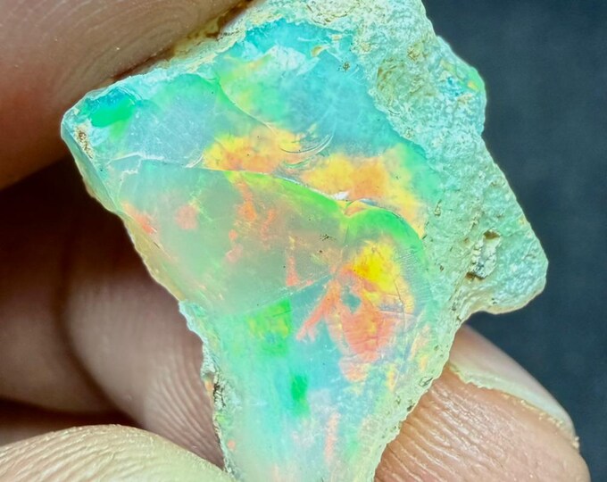 AA+ Rainbow Fire Ethiopian Fire Opal Raw, Uncut Fire Opal, Opal for ...