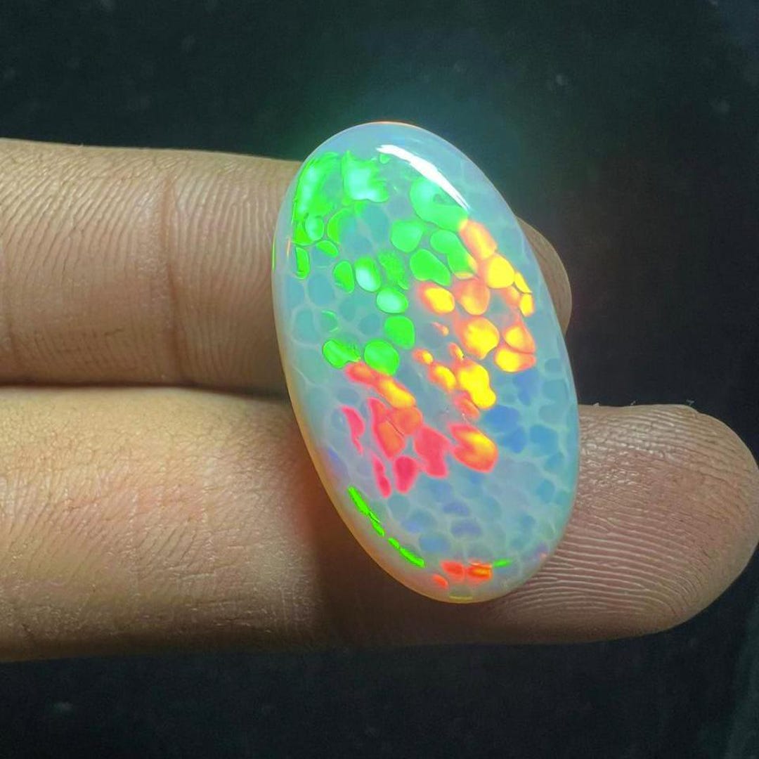 HIGH Grade honeycomb Ethiopian Opal Oval Shape Loose Gemstone Size: 23x14x6 Mm. Welo Fire Opal ...