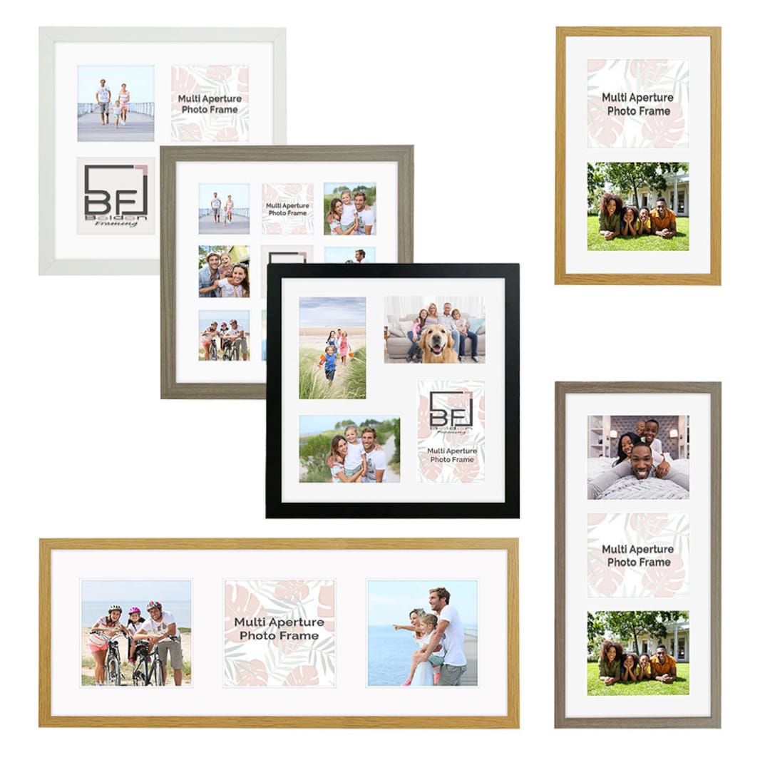 Multi Aperture Photo Picture Frames Holds 2, 3 or 4 Photos Various ...