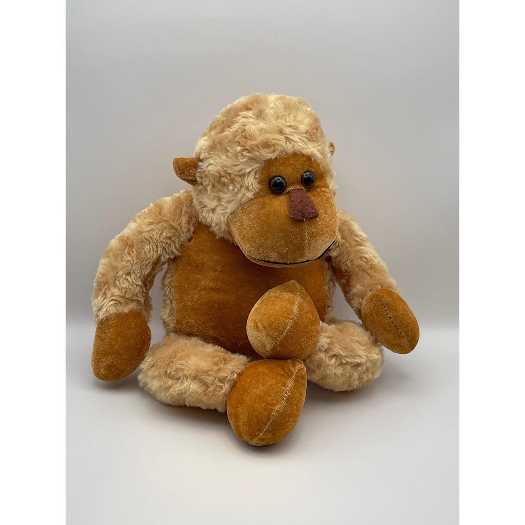 Calplush Tan Furry Brown Gorilla Monkey Chimp Plush Stuffed Animal Toy ...