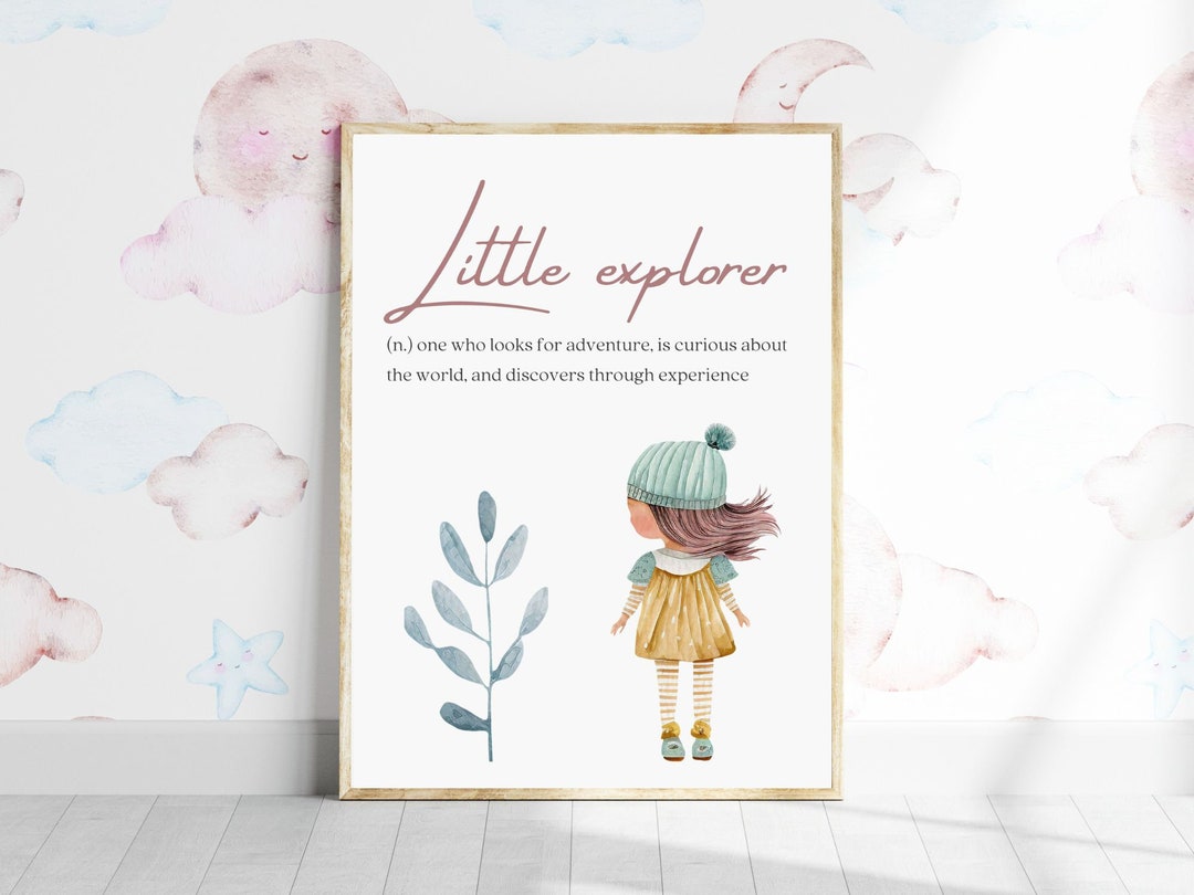 Nursery Print Little Explorer Girl's Room 8x10 16x20 Digital Print ...