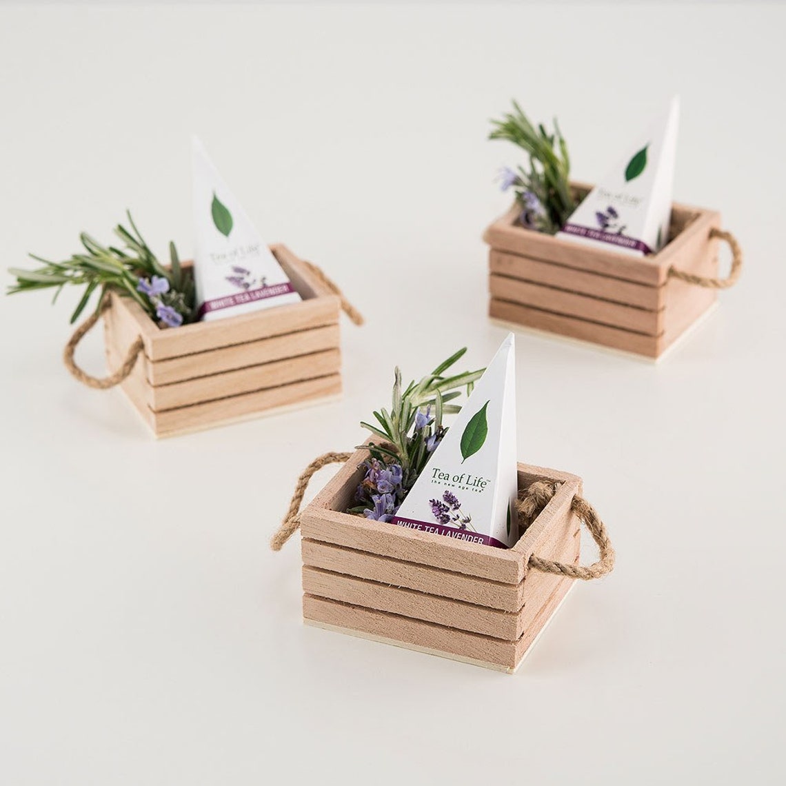 Mini Favor Box Natural Wood With Jute String Handles - Etsy