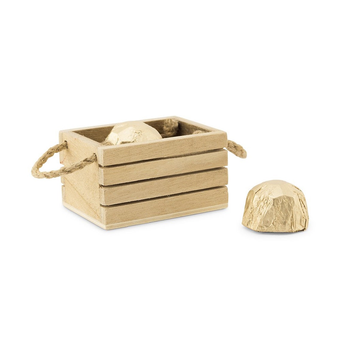 Mini Favor Box Natural Wood With Jute String Handles - Etsy