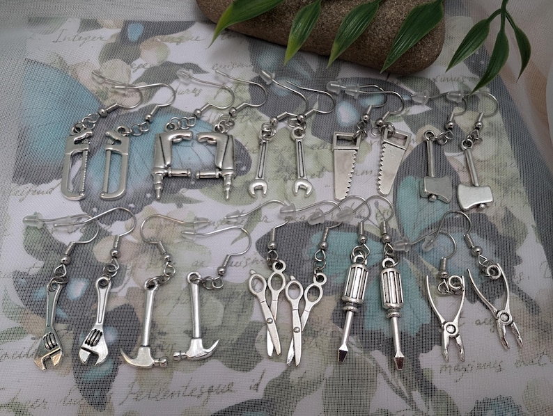 Tool Earrings- 10 Styles Screwdriver Hack Saw Pliers Scissors ...